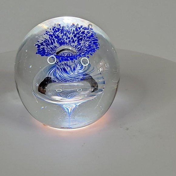 Accents | Vintage Irish Blue White Explosion Strands On Bubble Glass ...